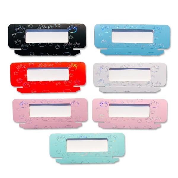 Quality Colorful Paper Eyelash Packaging Sleeves With Clear Window Holographic Design for sale