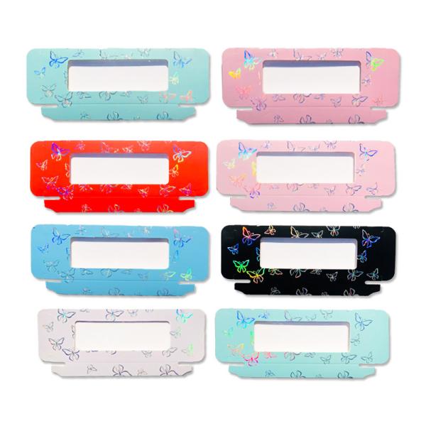 Quality Colorful Paper Eyelash Packaging Sleeves With Clear Window Holographic Design for sale