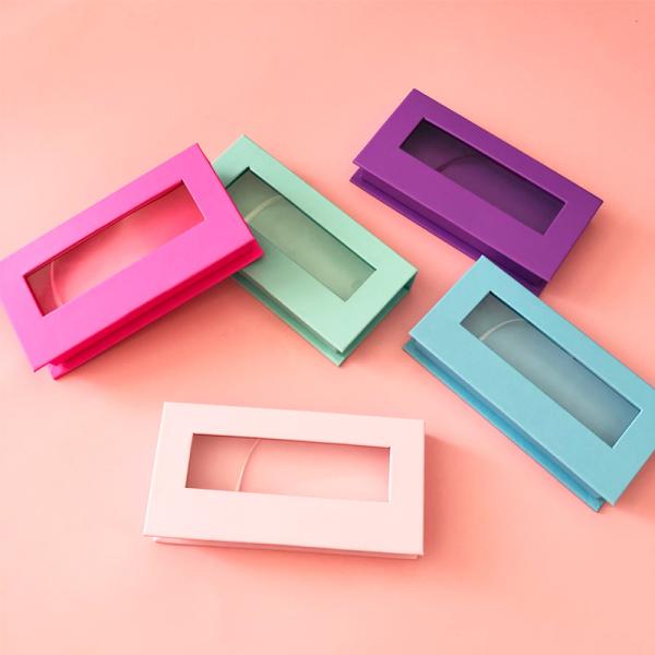 Quality Wholesale Colorful Foldable Magnetic Eyelash Boxes With Transparent Window For for sale