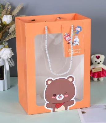 Cina Sacchetti regalo in carta personalizzati con finestra in taglio a stampo per imballaggi romantici e festivi in vendita