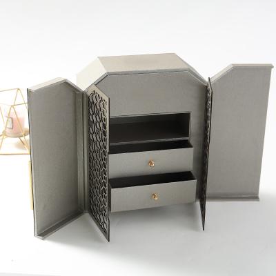 Китай Роскошная индивидуальная косметическая подарочная коробка с двойной дверью, изысканная пустая упаковка для косметических наборов премиум-класса продается