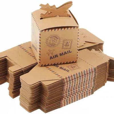 China Wedding Candy Box Kraft Paper Airplane Pattern Creative Wedding Candy Box Paper Box for sale