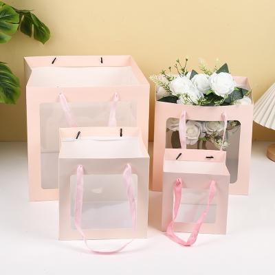 China Transparent Windowed Gift  Bags for Flowers Bouquets Plush Toys Special Occasions for sale