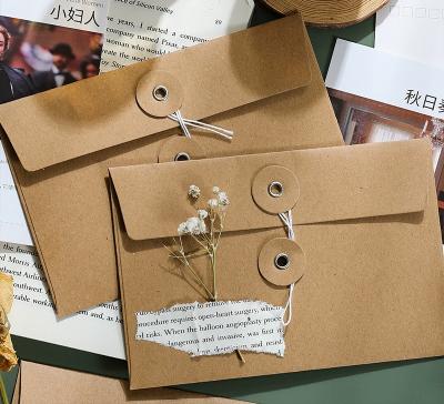 Cina Busta per documenti con cordoncino in carta Kraft Premium, cartella spessa vintage per fatture, carte, cancelleria, sacchetto di carta per riporre oggetti in vendita