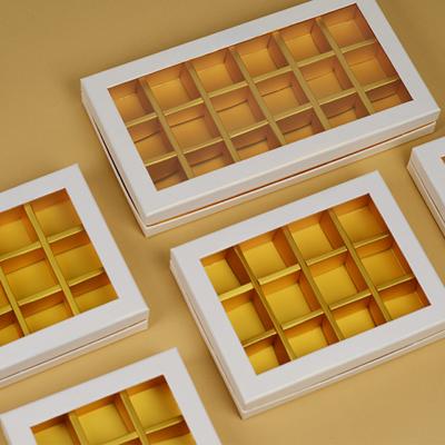 China Custom 9/12 Grid Luxury Chocolate Gift Box with Mirror Lid Storage Drawer Premium Bakery Packaging for Pastries Bread Sweets​ for sale