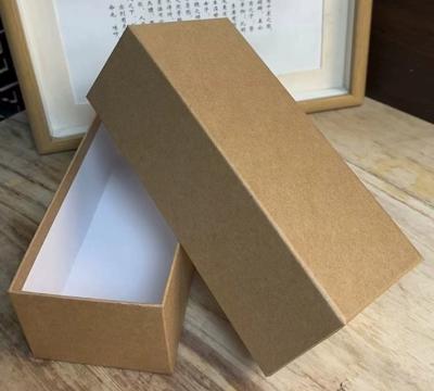 China Luxury White Brown Kraft Gift Box Rectangle Rigid Box For Coffee Cups Or Umbrellas for sale
