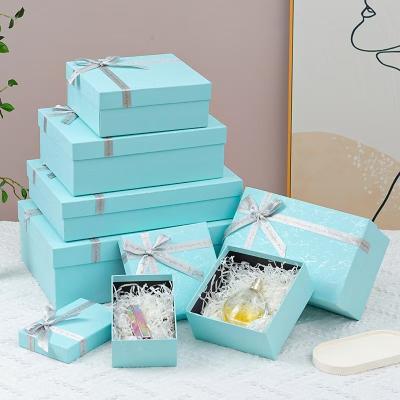 China Light Blue Bow Gift Box Scarf Souvenir Gift Box Valentine'S Day Gift Box for sale
