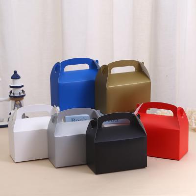 China Multicolor Ox Horn Candy Box Holiday Party Candy Packaging Paper Box Plain Color Portable Packaging Box for sale