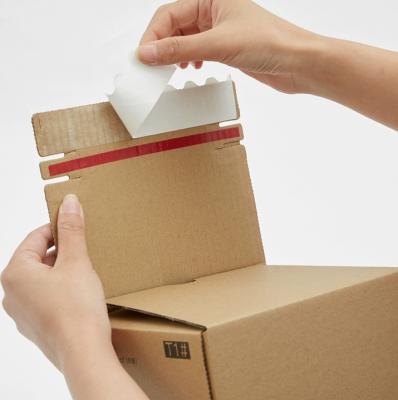 Custom Tear Strip Corrugated Mailer Boxes Easy Open Kraft Packaging For E Commerce