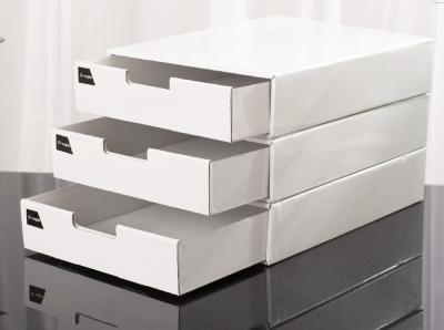 China A4 Kraft Paper File Organizer Box Multi Layer Desktop Drawer Storage For Office Home Corrugated Packaging for sale
