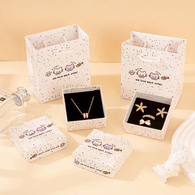 China Cartoon Jewelry Packaging Box Cute Ring Earring Necklace Gift Box Ornaments Storage Box for sale