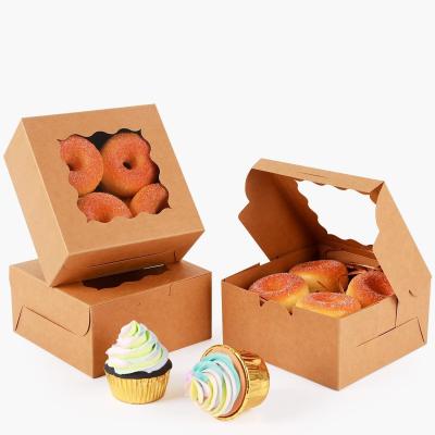 Китай Квадратная коробка для торта из крафт-бумаги с фигурным окошком продается