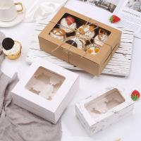 China Transparent Window Cupcake Packaging Box for Muffins Pastries for sale