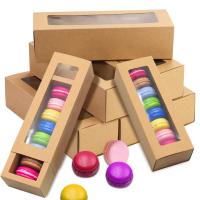 China Kraft Paper Macaron Box with Transparent Window for sale