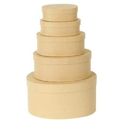 Cina Scatola regalo ovale personalizzata in carta kraft per confezioni di caramelle e dessert in vendita