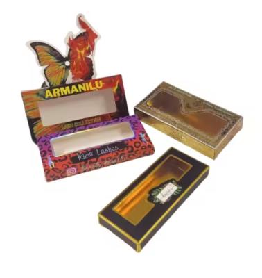 China Custom Purple Lash Boxes Textured Paper Eyelash Packaging for sale