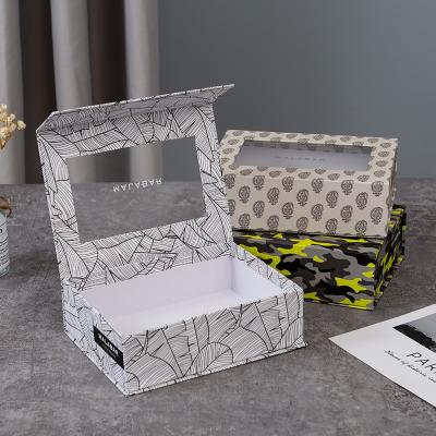 China White Square Magnetic Flip Top Gift Box with Transparent Window for sale