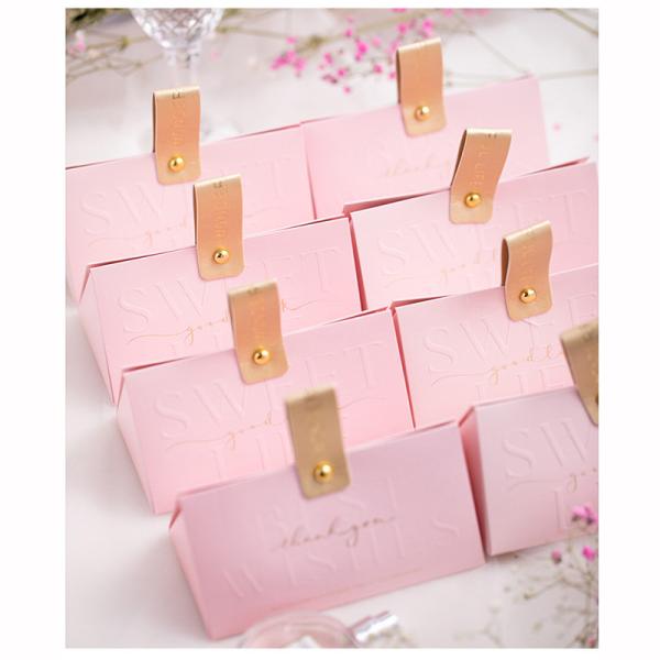 Quality Luxury House Shaped Wedding Favor Box with Leather Handle for sale