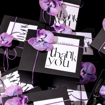 China Customizable Corporate Gift Box Black Purple Orchid Design for sale
