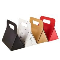 China Custom Triangular Kraft Paper Gift Box with Hand-Held Design for sale