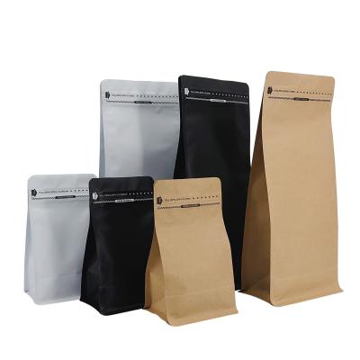 China Custom Logo Stand Up Coffee Bags Kraft Resealable Pouches for sale