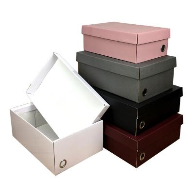 China Custom Shoe Box White Cardboard Storage Box with Folding Cover for sale