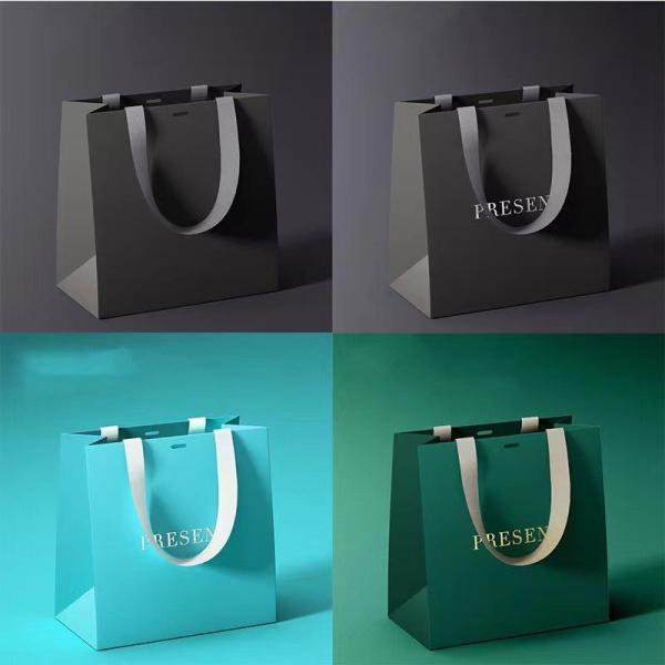 Quality Custom Printed Kraft Paper Tote Bag for Clothing and Cosmetics for sale