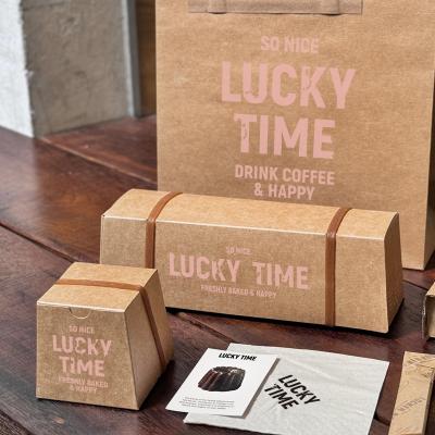 China Custom Logo Kraft Paper Canelé Box Set 4-Piece Eco-Friendly for sale
