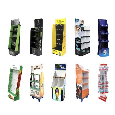 China Customized Floor-Standing Paper Shelf Display Rack Corrugated Paper Display Rack Paper Display Rack for sale