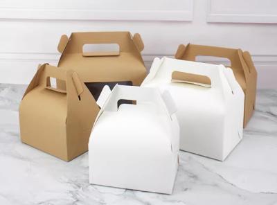 China Sweet Cakes Windowed Dessert Boxes Premium White Kraft Cake Packaging Clear PVC Viewing Window for sale