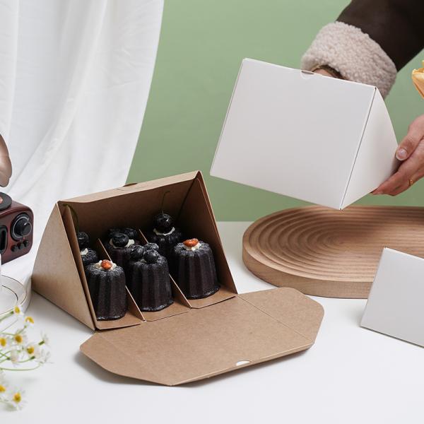 Quality Triangular Kraft Paper Cake Sandwich Packaging Box Folding Packaging Box for sale