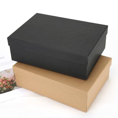 China Kraft Paper Box Gift Box Rectangular Large Cardboard Box Black Top And Bottom Cover Gift Box Custom for sale