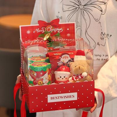 Cina Scatola regalo di Natale con coperchio trasparente Scatola portabile per le mele Biscotti dolci Imballaggio per feste in vendita