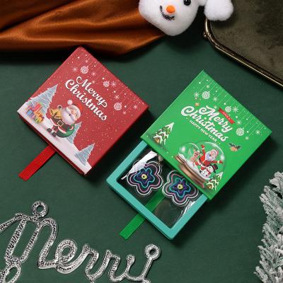 China Merry Christmas Floating Drawer Jewelry Box Set Santa Snow Globe Holiday Packaging for sale