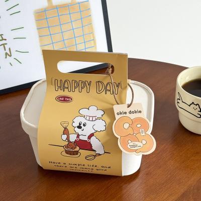 China Themed Hand Held Perimeter Packaging Box For Bread Pastries Cakes Bagels Tiramisu for sale