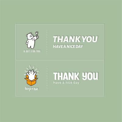 China Transparent Rectangular Sealing Stickers"OPEN ME" & "THANK YOU" Custom Adhesive Labels for sale