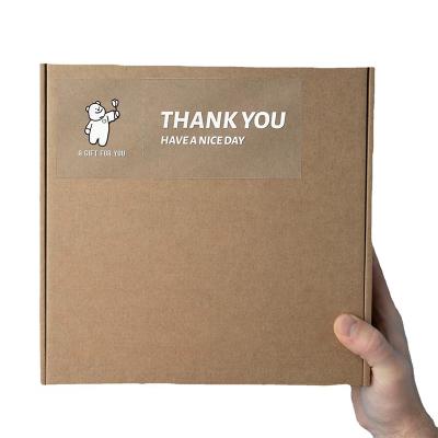China Transparent Rectangular Sealing Stickers"OPEN ME" & "THANK YOU" Custom Adhesive Labels for sale