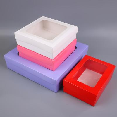 Cina Scatola porta alimenti per picnic all'aperto multi-misura con stampa logo personalizzata e finestra trasparente, design ecologico in cartone in vendita