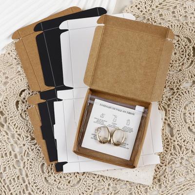 China Kraft Paper Jewelry Packaging Box Necklace Earrings Box Wholesale Folding Box for sale