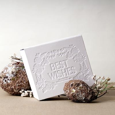 China Embossed Gift Box Vintage 3D Relief Packaging Custom Logo Foldable Luxury Presentation Box for sale