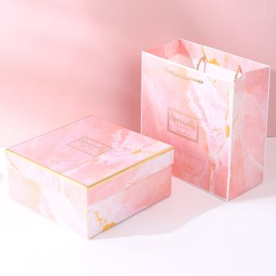 China Custom Rigid Gift Boxes High End Business Souvenir Boxes Universal Birthday Gift Boxes With Marble Design for sale