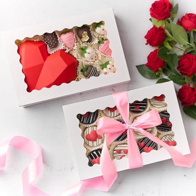 China Windowed Rectangle Bakery Box Transparent Display Packaging for Macarons Chocolate Cakes Cushioned Interior Premium Dessert Gift Box for sale