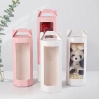 China Transparent PVC Floral Doll Gift Box Pure Color Foldable Display Packaging Multi Function Window Design for sale