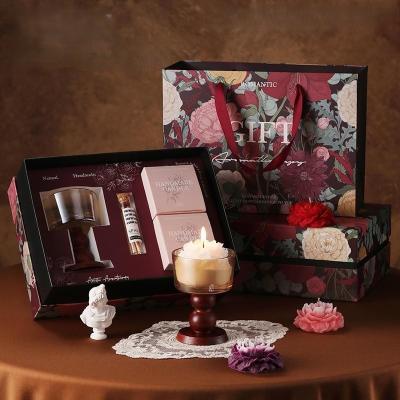 China Fragrant Flowers Gift Box Set European Style Candle Scent Packaging Handmade Luxury Presentation Premium Unboxing Experience for sale