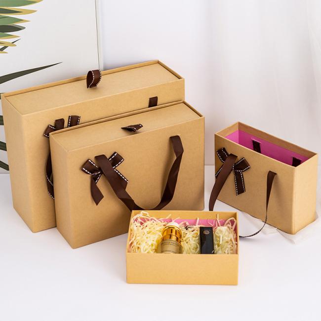 Solid color bow-tie handbag gift box