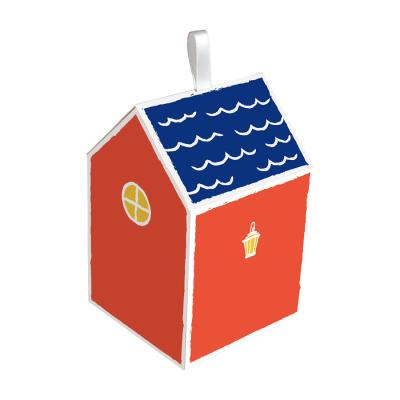 China Colorful House-Shaped Folding Box Packaging For Cookies Color-Matching House-Shaped Packaging Box For Cookies for sale