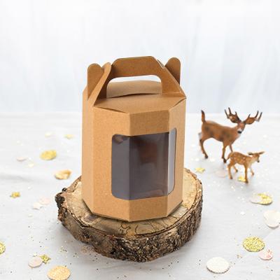 China Custom Kraft Paper Octagon Gift Box With Clear Window: Printed Visible Packaging For Gifts & Specialty Items for sale