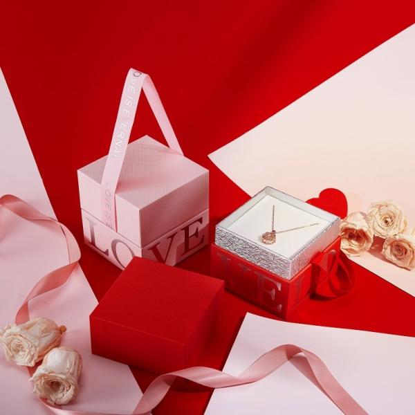 Quality Square Jewelry Gift Box Premium Hand Held Watch Ring Packaging Elegant Rose Ribbon Design Perfect for Wedding Favors Valentines Day Gifts for sale