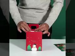 Custom Apple paper Gift Box For Christmas Eve With Handle And Festive Design