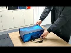 Foldable Magnetic Gift Box With Handle For Clothing And Shoes Rigid Square Packaging Box